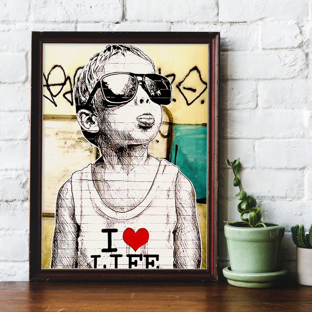 Printable Banksy Digital Download I Love Life Banksy Digital Print ...
