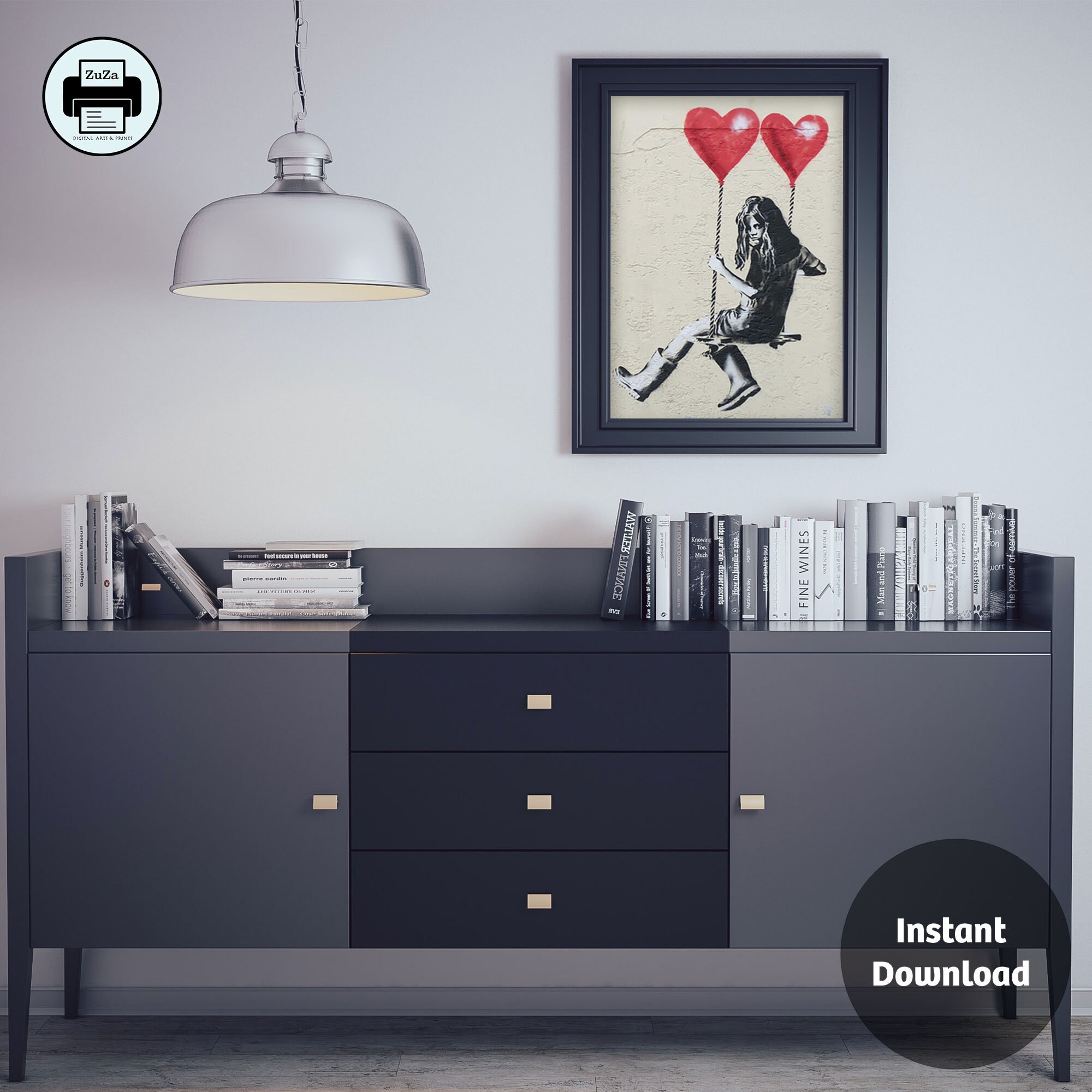 Printable Banksy Heart Balloon Artwork, Banksy Artwork, Banksy Poster ...