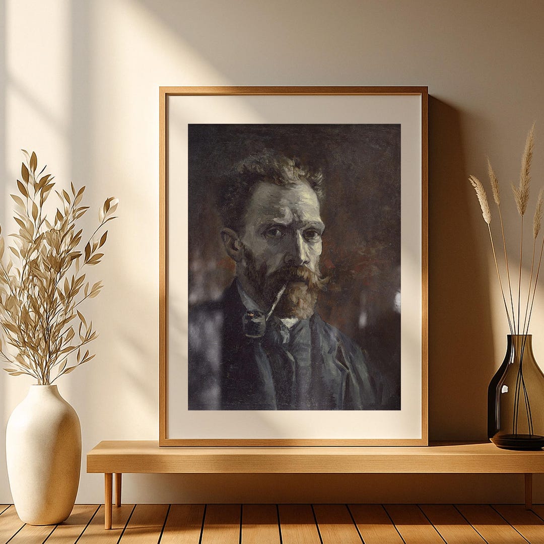 Printable Vincent Van Gogh Self-portrait With Pipe (1886) Famous ...