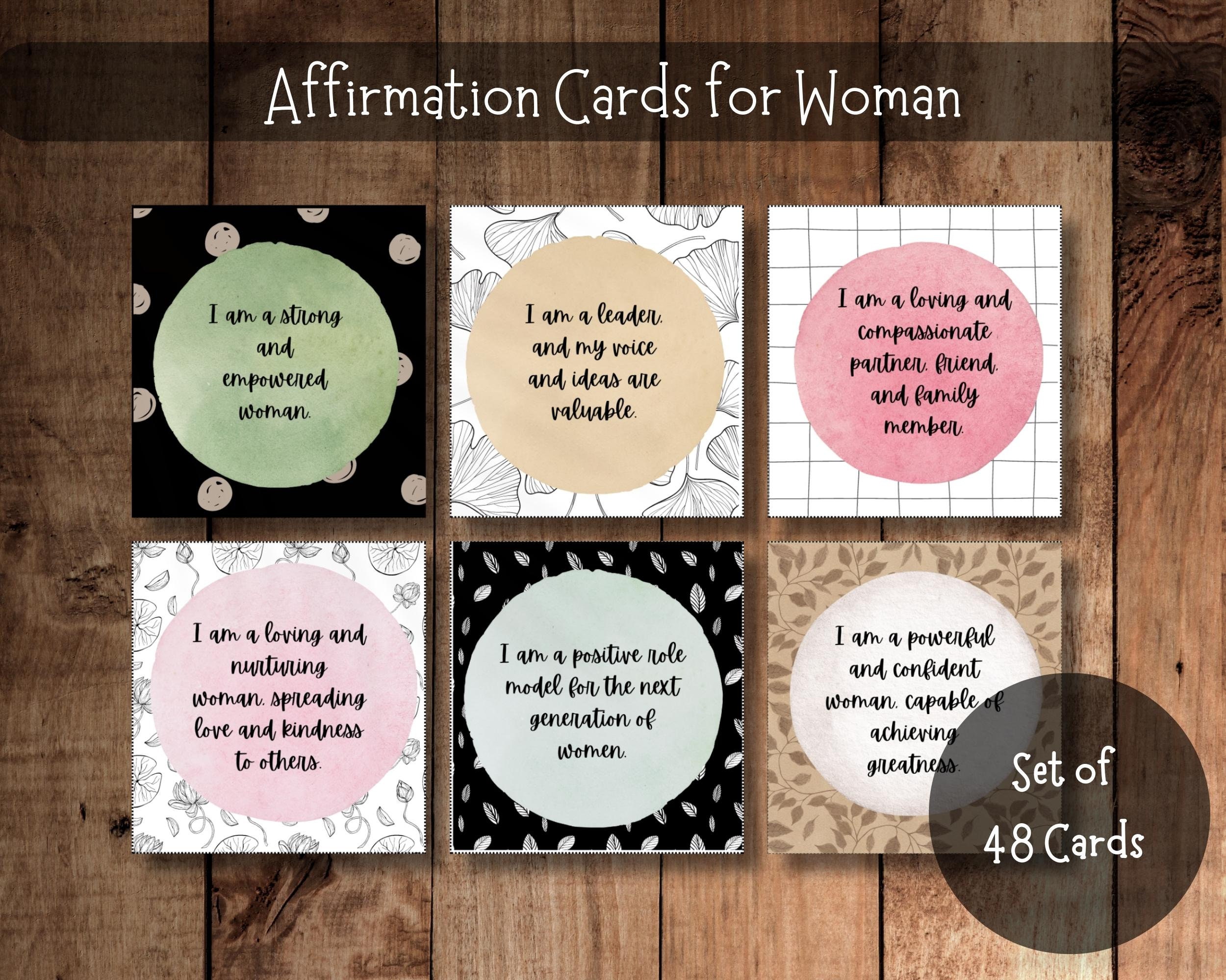Printable Affirmation Cards for Women Empowerment 48 Positive Quotes ...