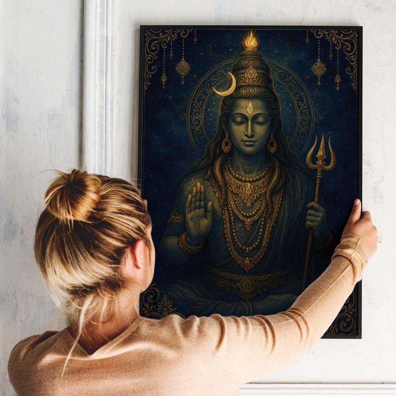 Lord Shiva Poster Hindu Printable Wall Art Spiritual Religious Home ...