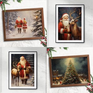 Set of 20 Christmas Printables Bundle | Santa Claus, Reindeer, Winter ...