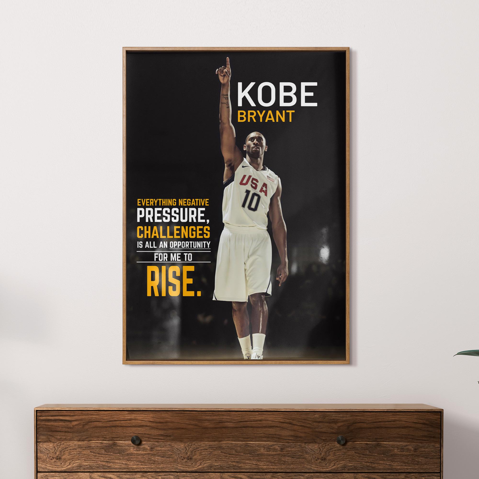 Kobe Bryant Motivational Wall Art Featuring Iconic Basketball Legend in ...