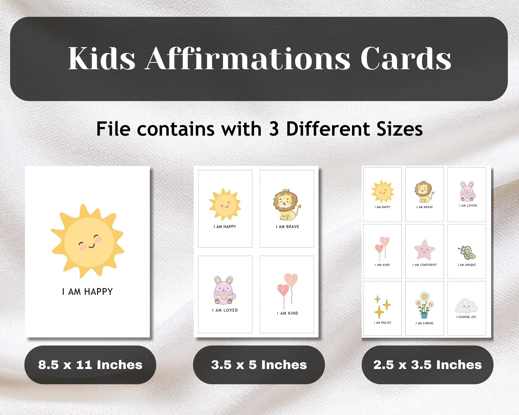 Printable Kids Affirmation Cards | Positive Mindfulness & Self-esteem ...