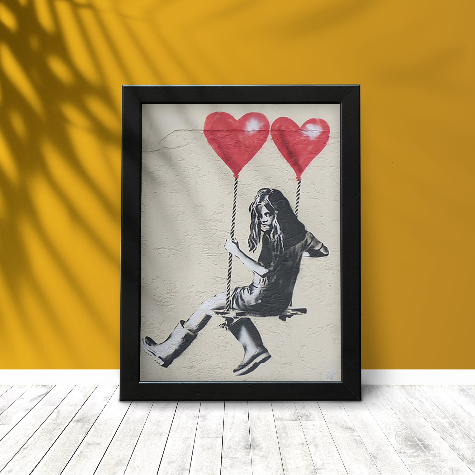 Printable Banksy Heart Balloon Artwork, Banksy Artwork, Banksy Poster ...