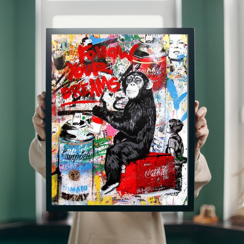 Set of 6 Printable Banksy Digital Prints Digital Download Wall Art Pack ...