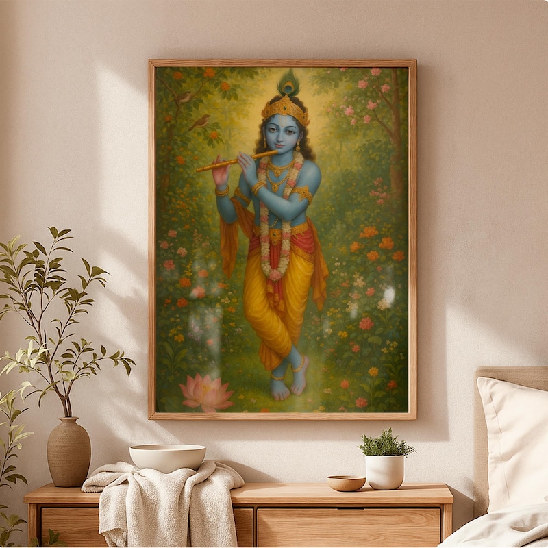 Lord Krishna Modern Art - Etsy