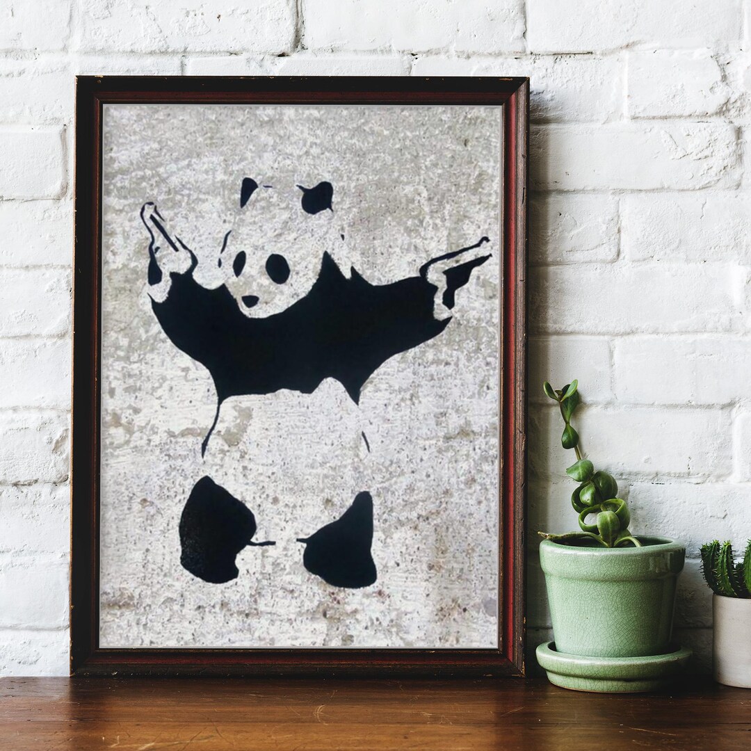 Printable Banksy Stylish Panda With Gun, Banksy Artwork, Banksy Poster ...