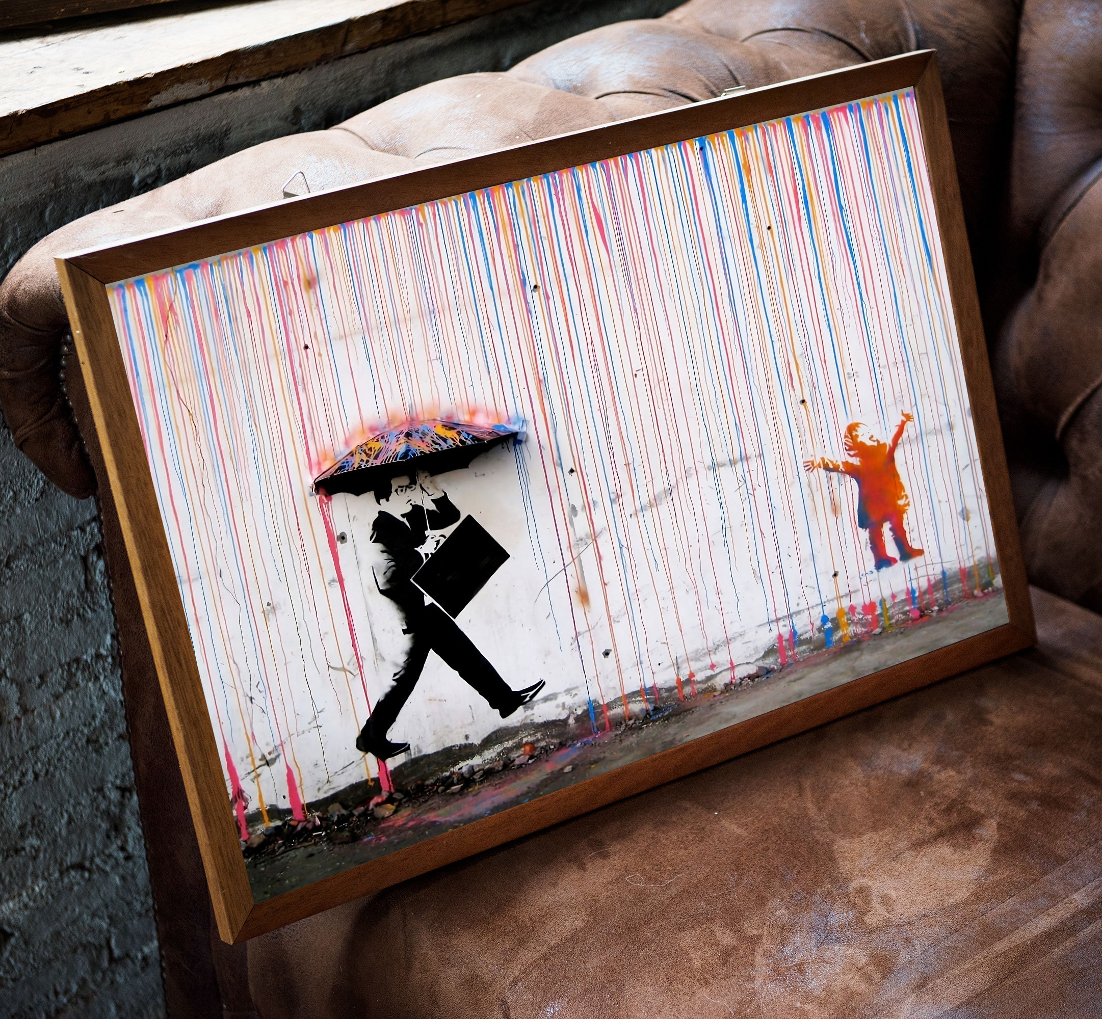 Printable Banksy Digital Download Colored Rain Digital Print - Etsy