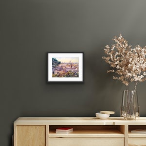 Rome Italy, Watercolor Print, Rome Rooftops Poster, View of the Roofs ...