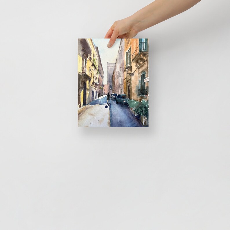 Italy Watercolor Print Lecce Poster Italian Street Watercolor Print ...