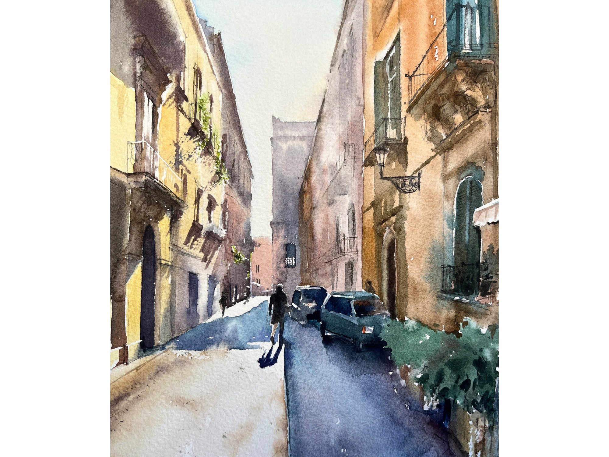 Italy Watercolor Print Lecce Poster Italian Street Watercolor Print ...