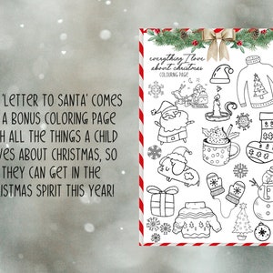 Letter to Santa, Santa Letter, Kids Letter to Santa, Printable Letter ...