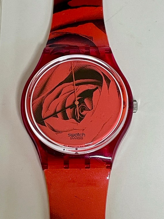 SWATCH watch Red Rose. Original SWATCH Box & Papers 6… - Gem