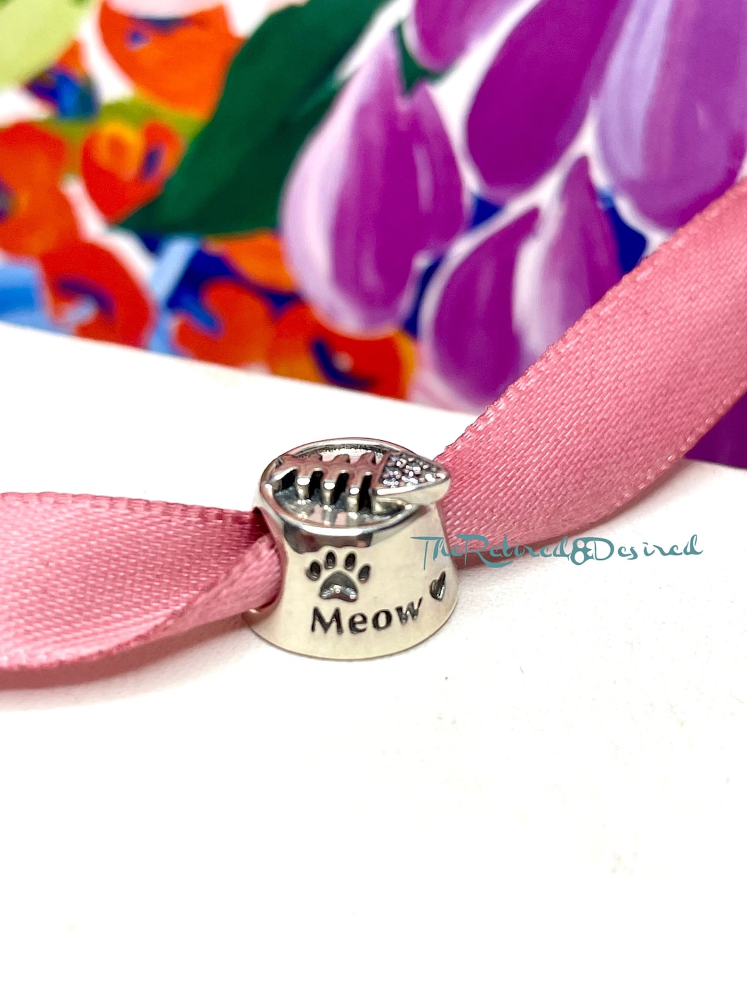 In Gift Box, Pandora Cat Bowl Clear With Cz Fishbone Charm for Bracelet ...