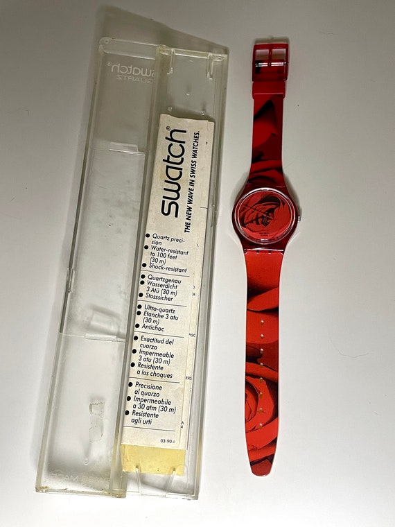 SWATCH watch Red Rose. Original SWATCH Box & Papers 6… - Gem