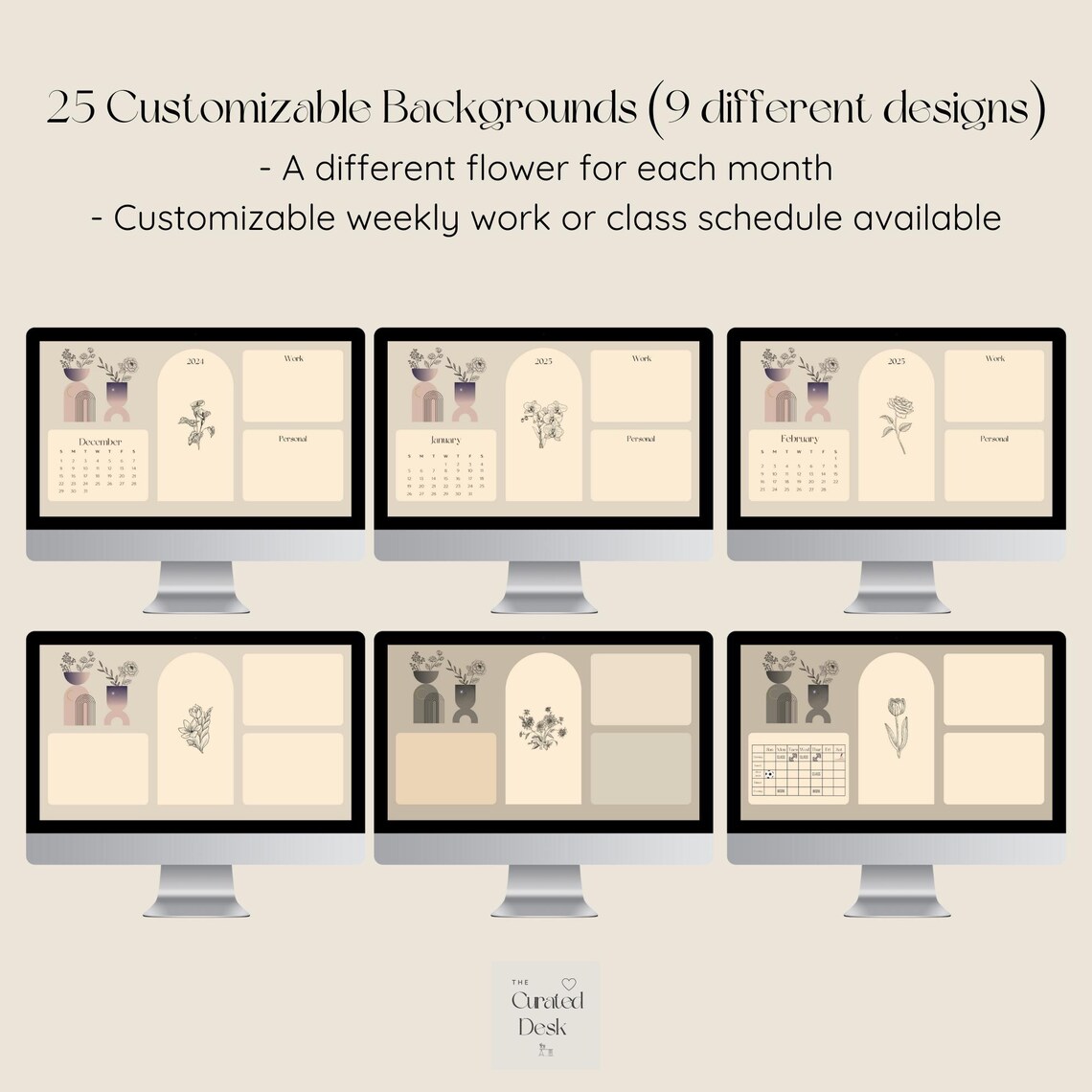 FULLY EDITABLE Desktop Organizer Kit With Calendar 2024-2025| 50+ Icons ...