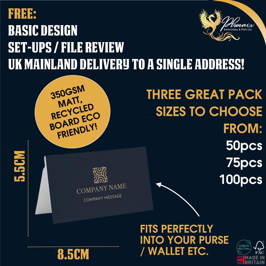 Business Cards, Half Fold, Creased Business Cards, Round Edge, Clipped ...
