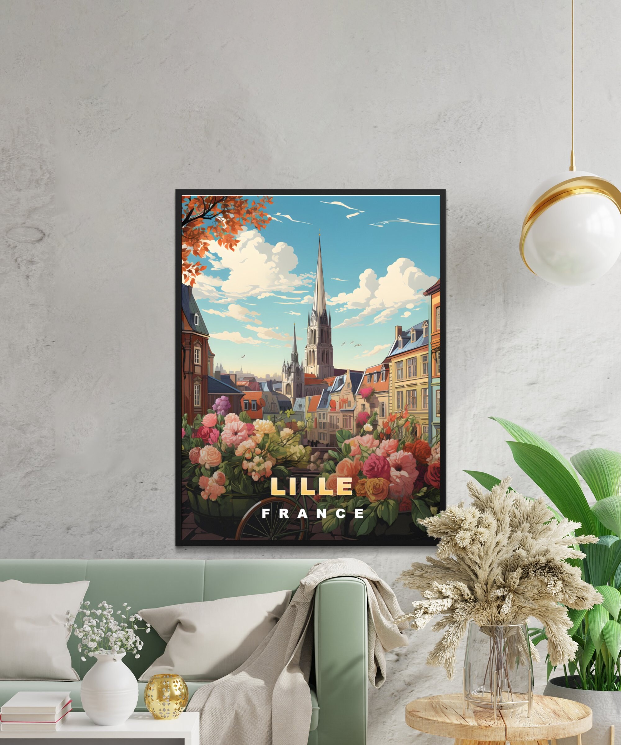 Lille France Travel Poster: Retro European Wall Art (digital Download ...
