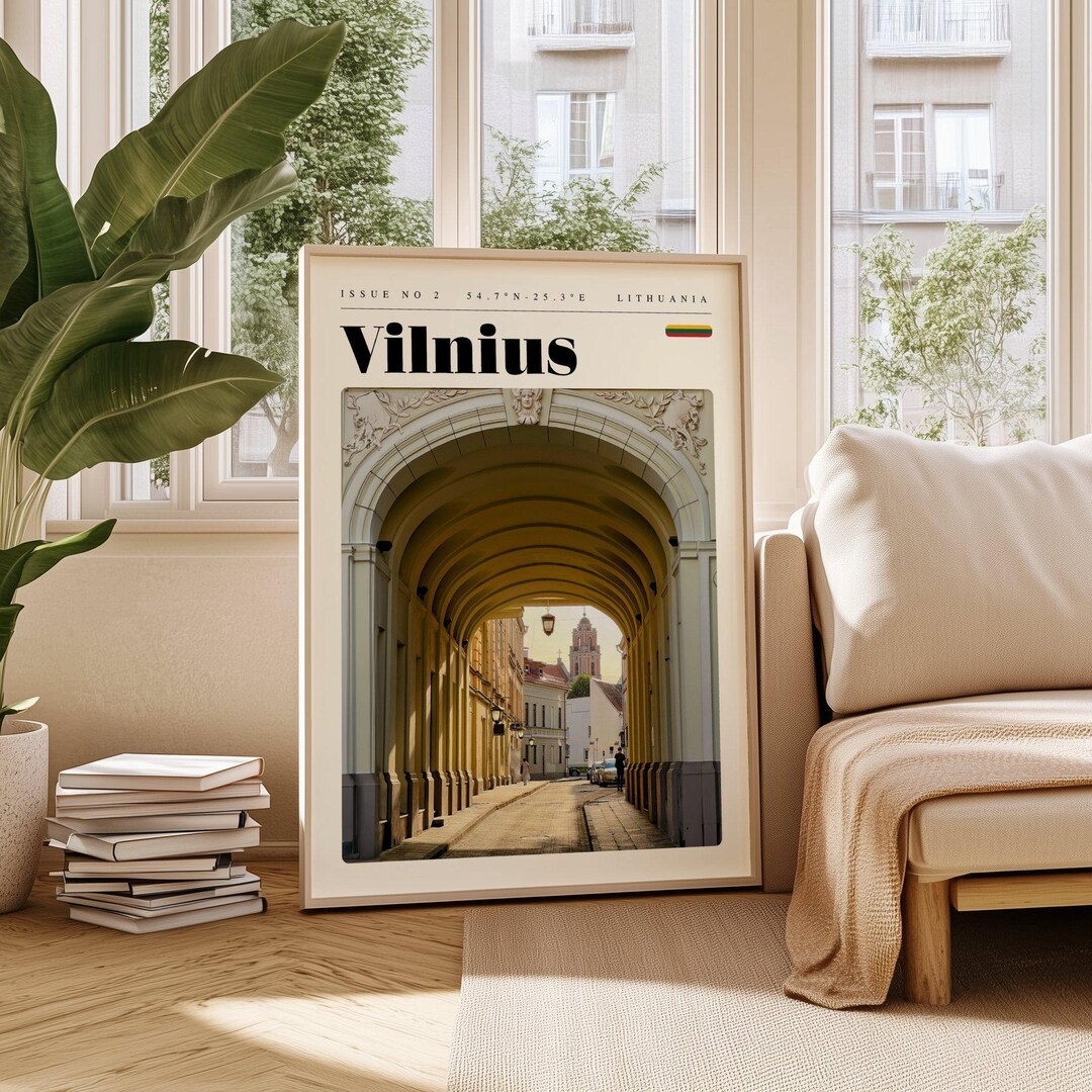 Vilnius Travel Poster, Lithuania Digital Print, Modern Wall Art ...