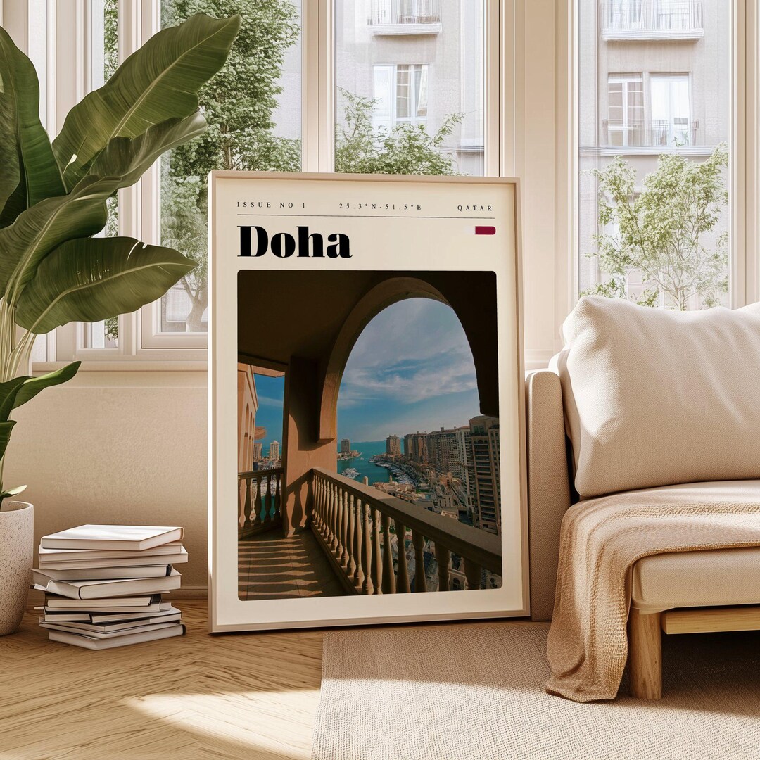 Doha Travel Poster: Qatar Vintage City Art (digital Download) - Etsy