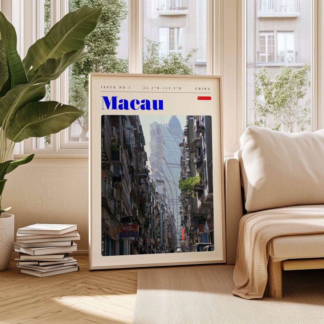 Macau Travel Poster: Vintage China City Art (digital Download) - Etsy
