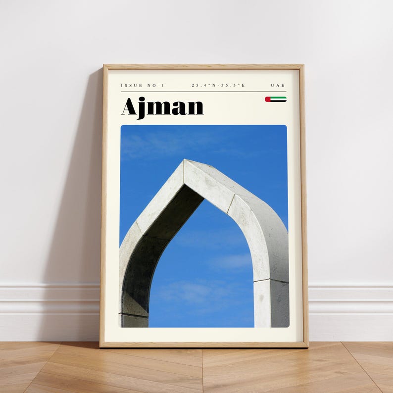 Ajman UAE Travel Poster: Retro City Wall Art (digital Download) - Etsy