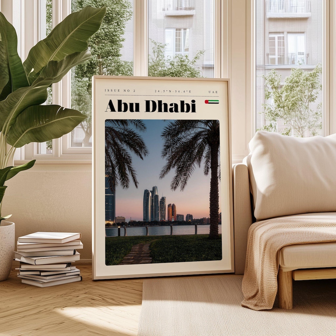Abu Dhabi Travel Poster, UAE Digital Print, Modern Wall Art, Printable ...