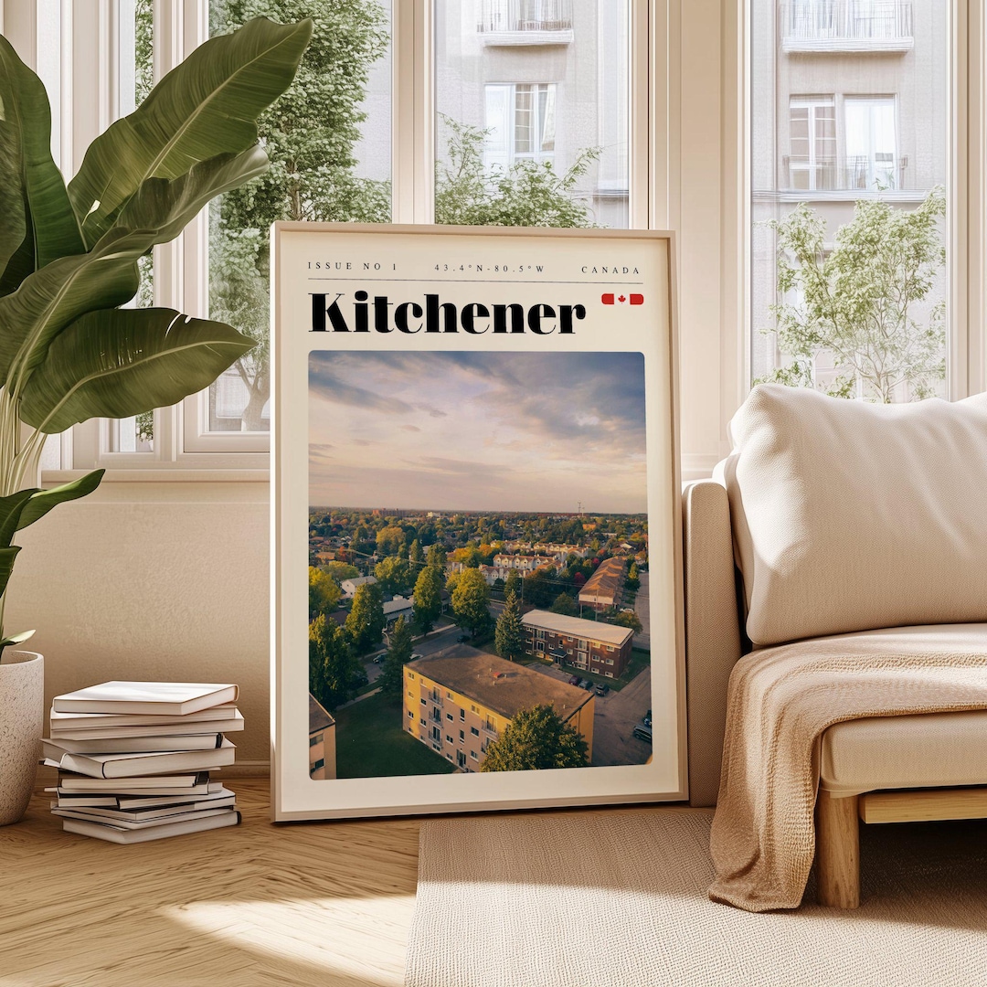 Kitchener Travel Poster, Canada Digital Print, Modern Wall Art ...