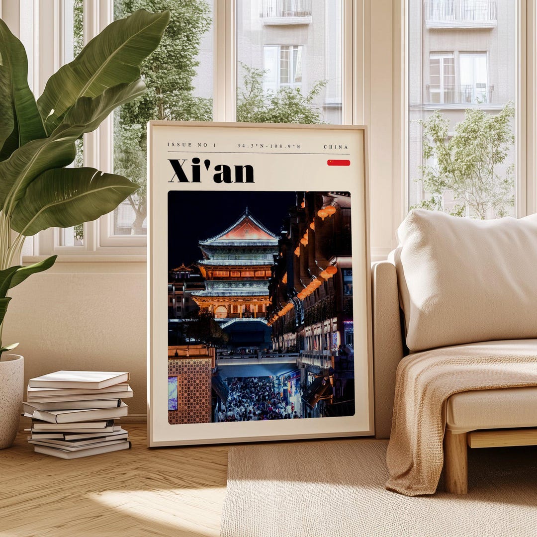 Xi'an Travel Poster, China Digital Print, Modern Wall Art, Printable ...