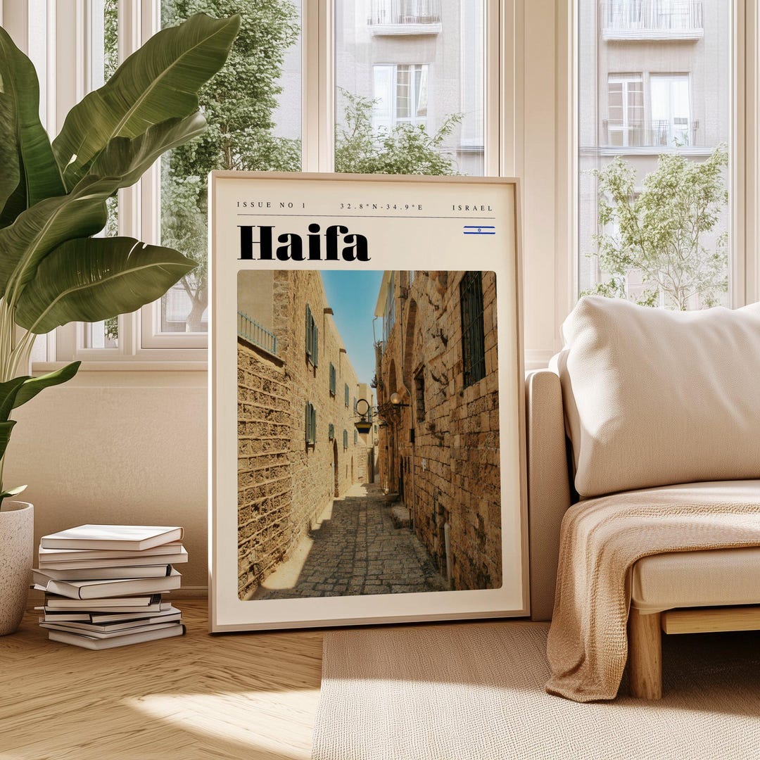 Haifa Israel Travel Poster: Retro City Wall Art (digital Download) - Etsy