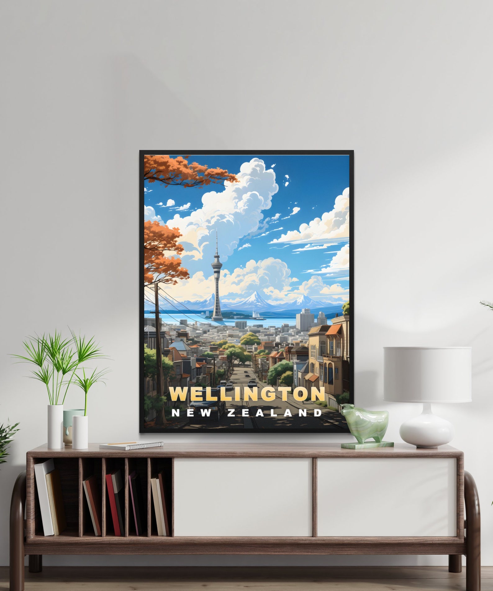 Wellington New Zealand Travel Poster: Retro City Art (digital Download ...