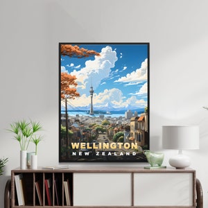 Wellington New Zealand Travel Poster: Retro City Art (digital Download ...
