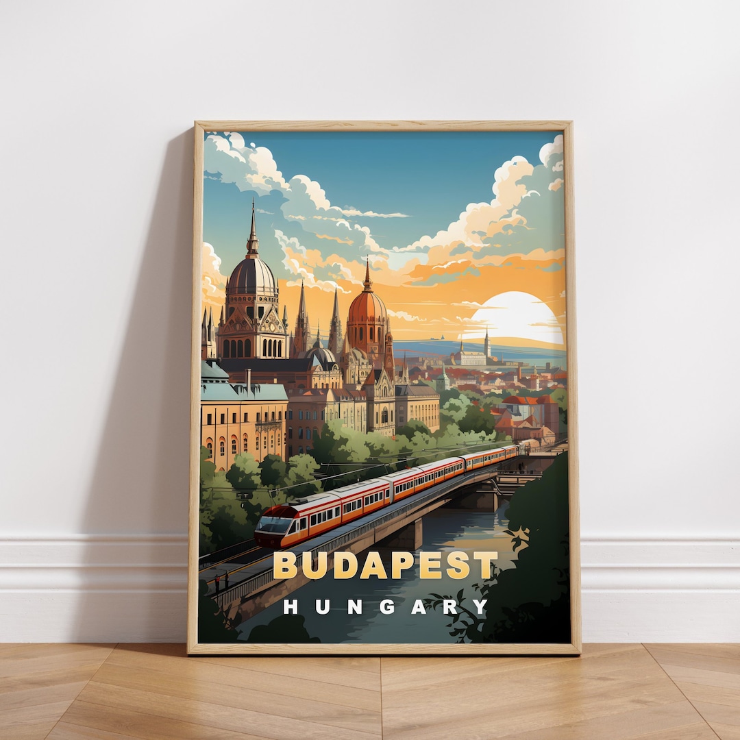 Budapest Travel Poster: Retro Hungary Art Print (digital Download) - Etsy