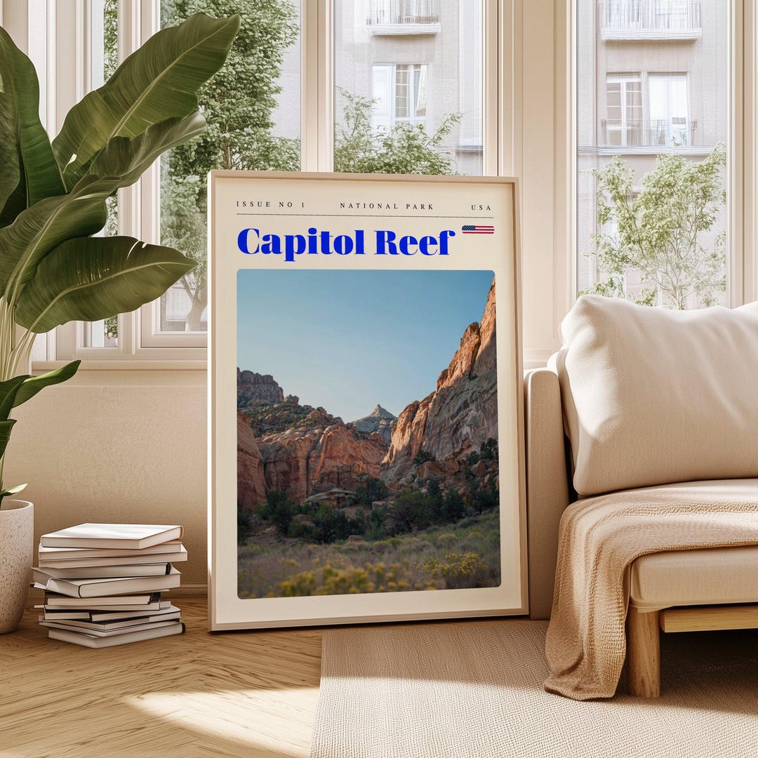 Capitol Reef Travel Poster, USA Digital Print, Modern Wall Art ...
