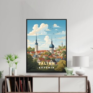Tallinn Estonia Travel Poster: Retro Europe Wall Art (digital Download ...