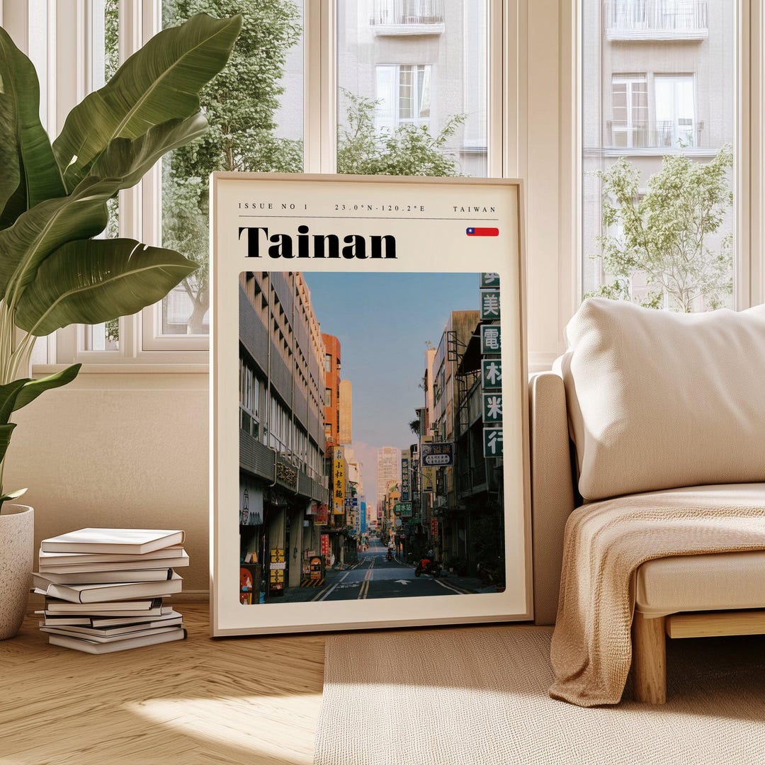 Tainan Travel Poster: Retro Taiwan Wall Art (digital Download) - Etsy