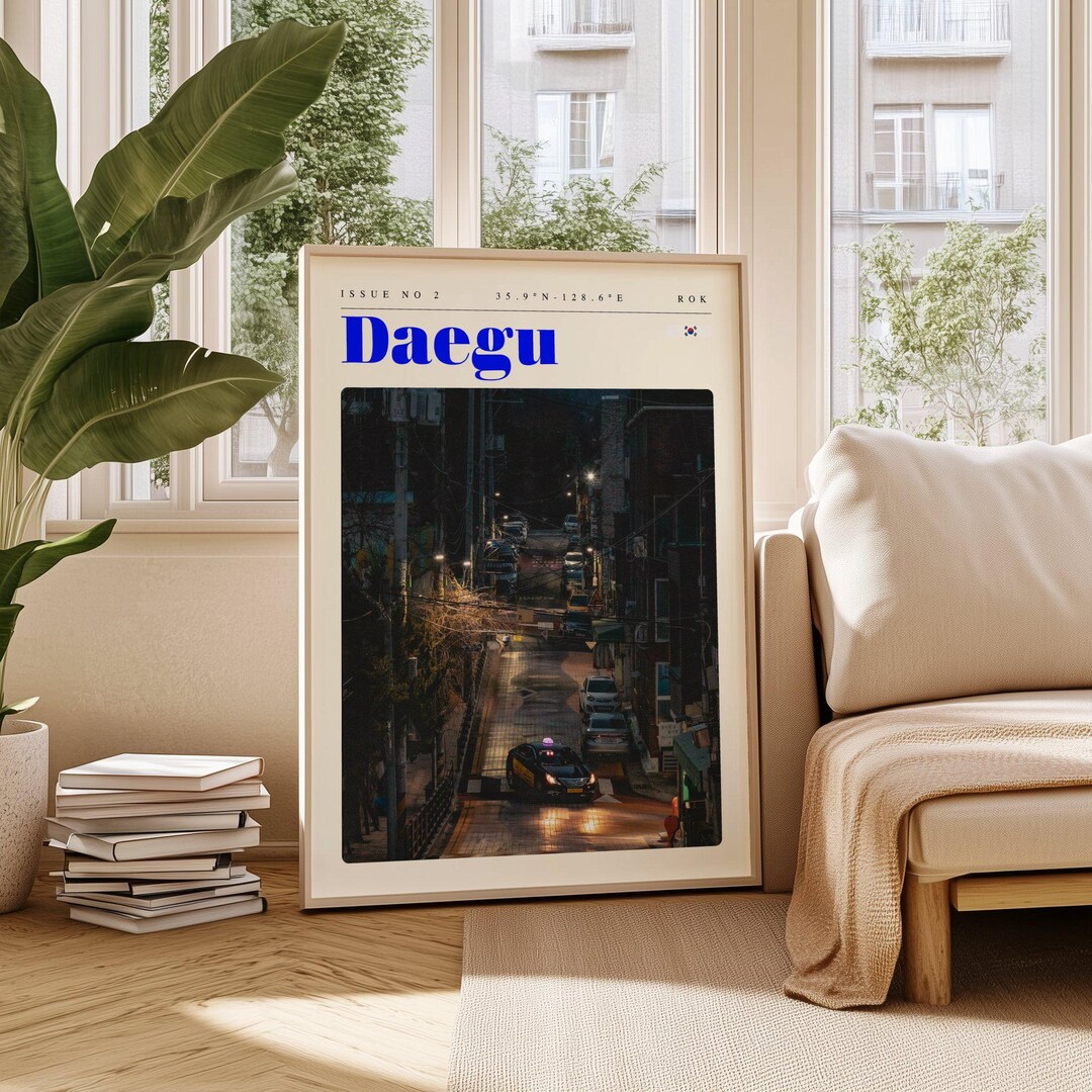 Daegu Travel Poster, South Korea Digital Print, Modern Wall Art ...
