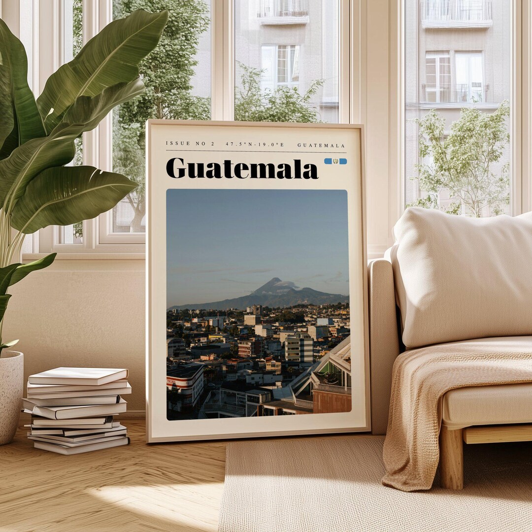 Guatemala City Travel Poster, Guatemala Digital Print, Modern Wall Art ...