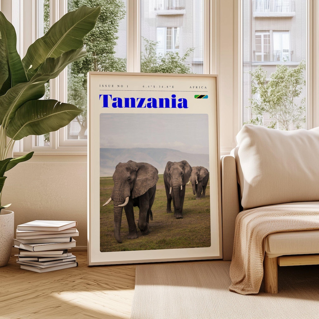 Tanzania Travel Poster: Vintage Africa Wall Art (digital Download) - Etsy