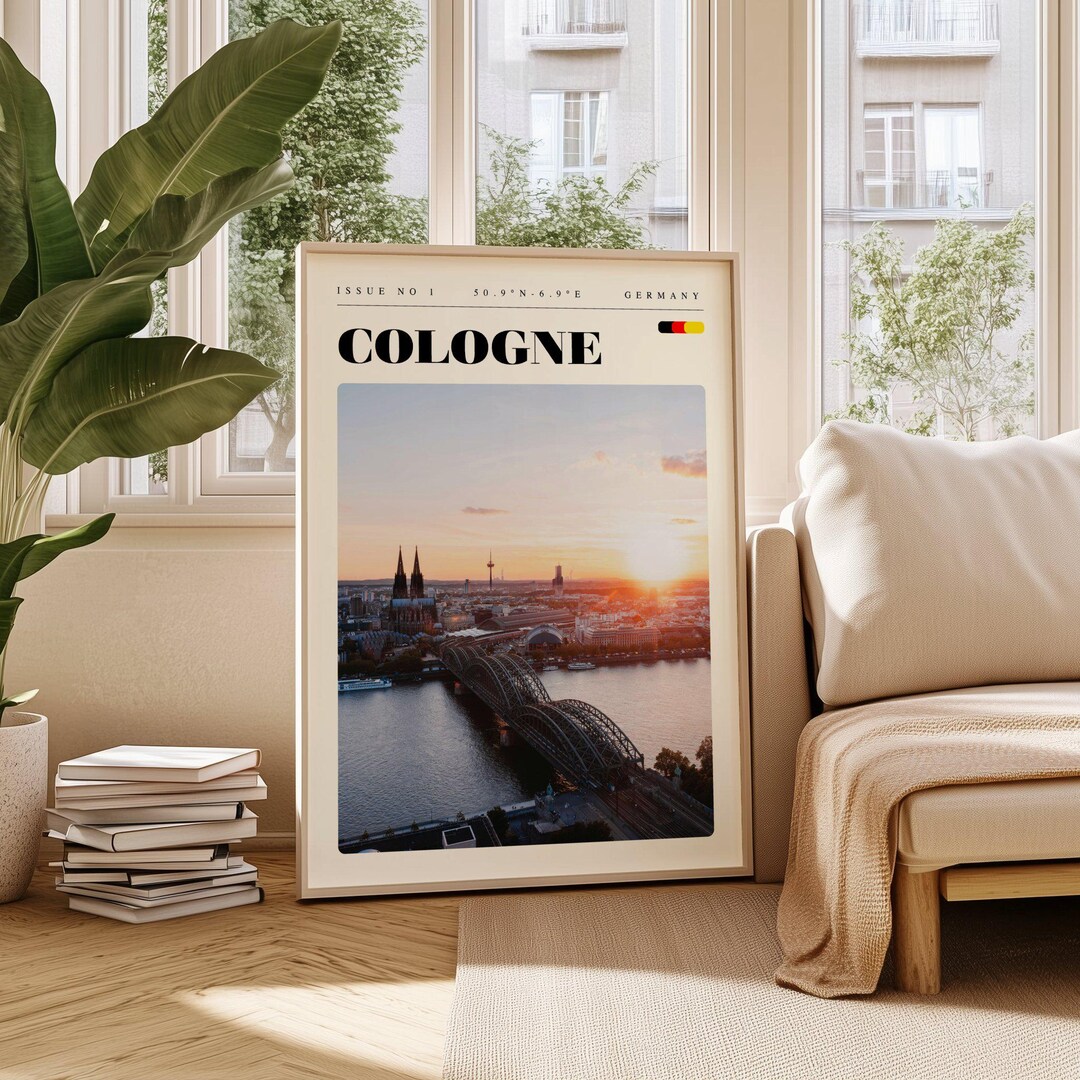 Cologne Germany Travel Poster: Retro City Wall Art (digital Download ...