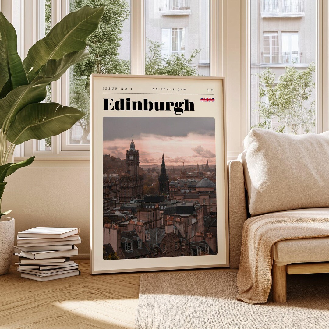 Edinburgh Travel Poster, UK Digital Print, Modern Wall Art, Printable ...