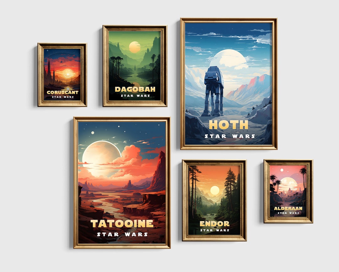 Stars Travel Poster Bundle - Digital Gallery Wall Print, Printable Art ...
