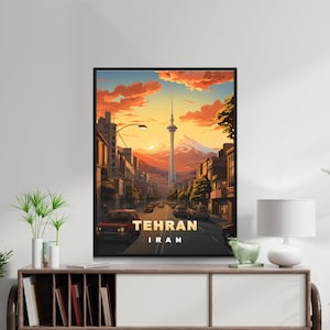 Tehran Travel Poster: Retro Iran Cityscape Art (digital Download) - Etsy