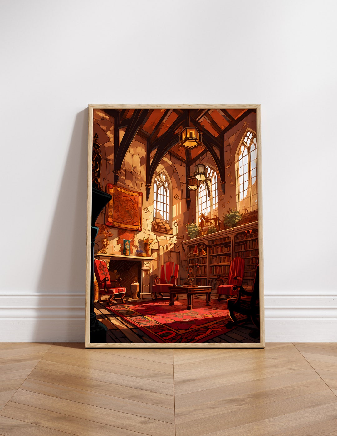 Brave House Common Room - Wizard Poster, Digital Gallery Wall Print ...