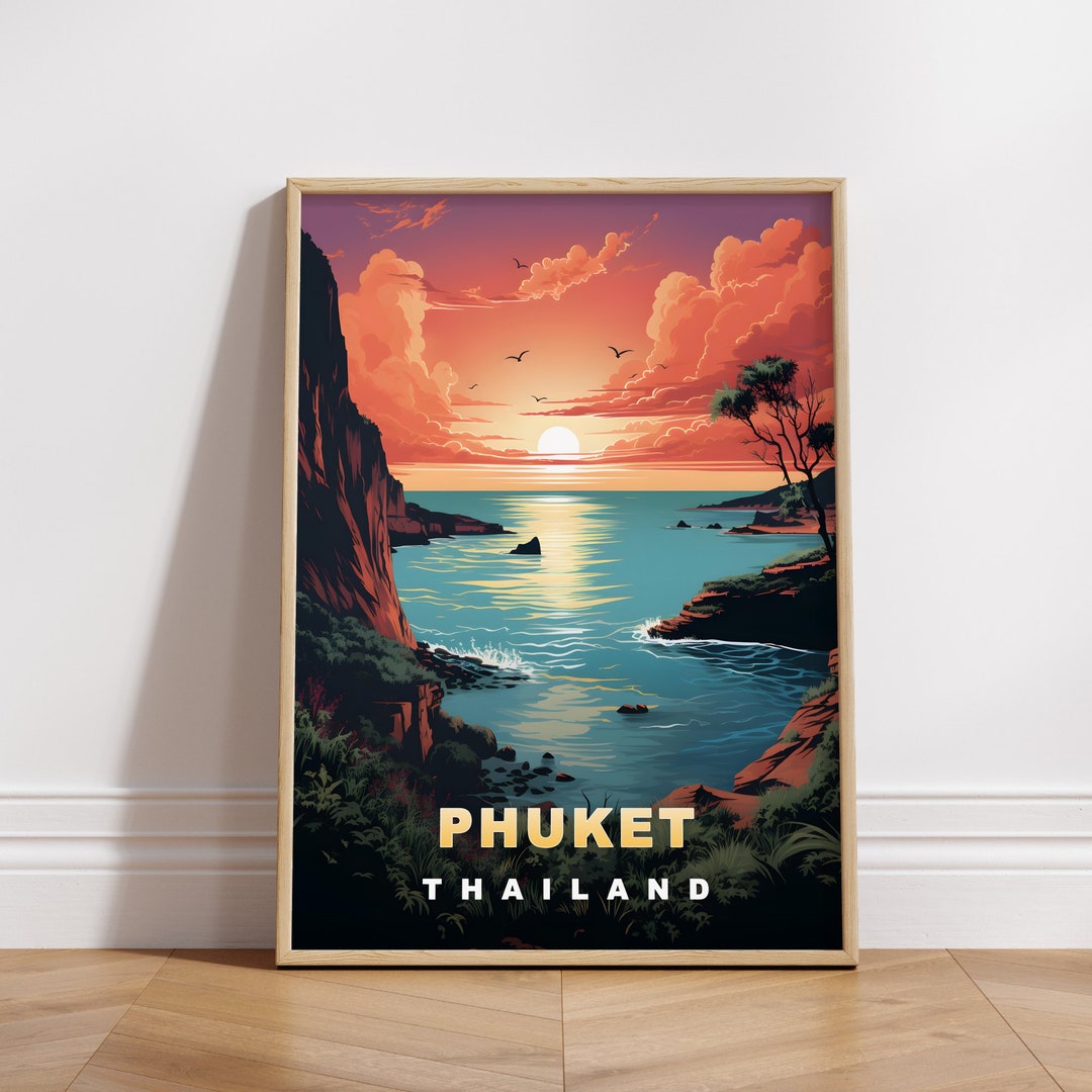 Phuket Travel Poster: Retro Thailand Wall Art (digital Download) - Etsy
