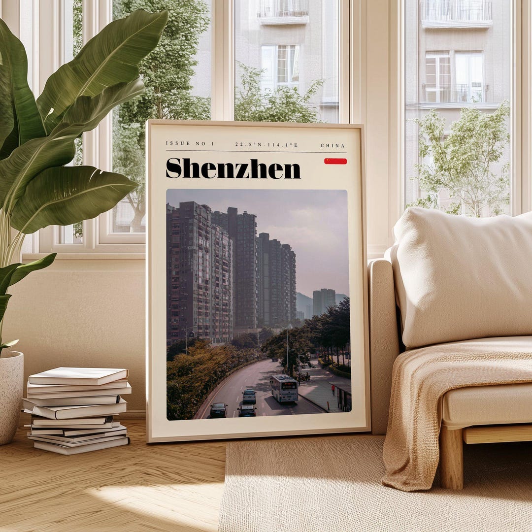 Shenzhen Travel Poster: Retro China Wall Art (digital Download) - Etsy