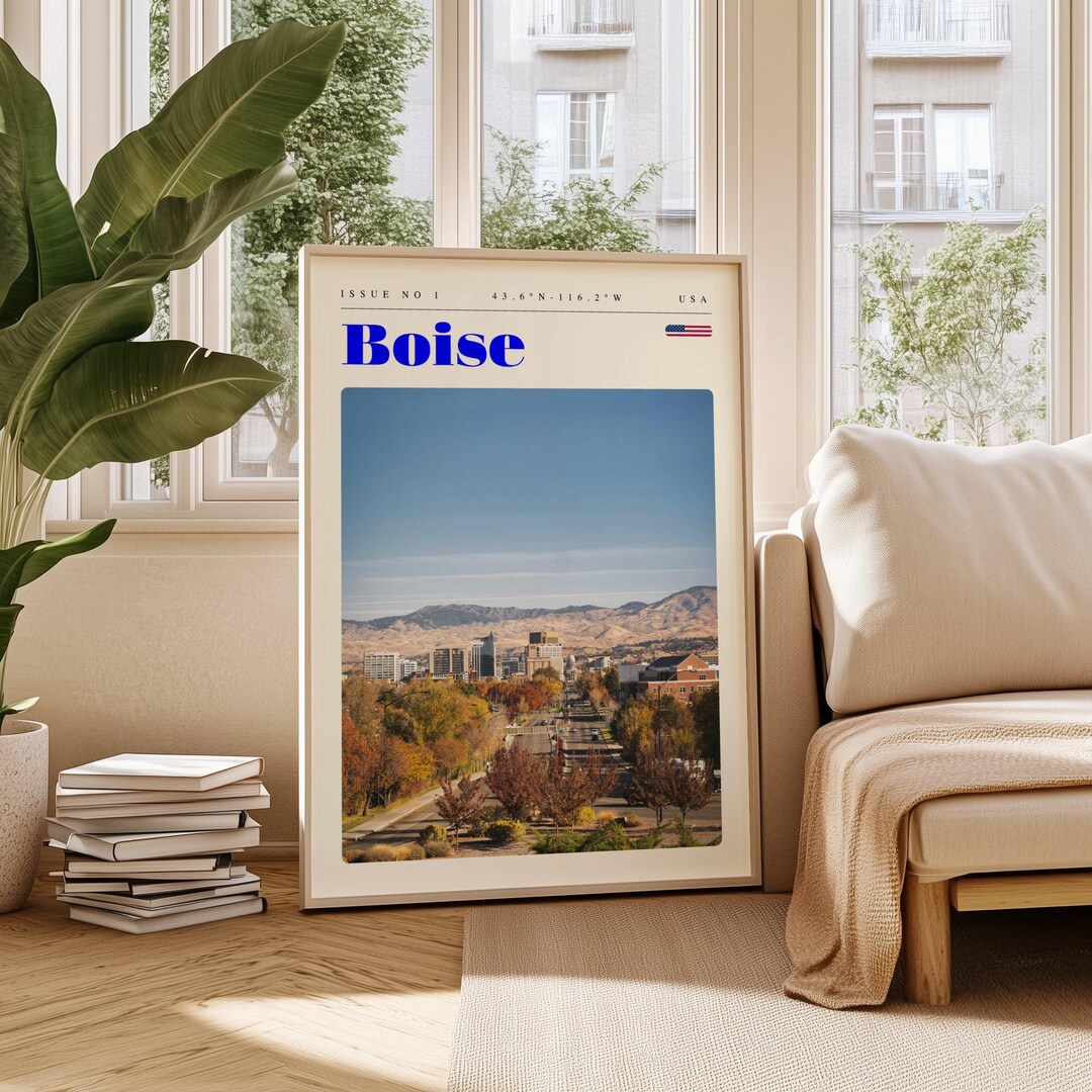 Boise Idaho Travel Poster: USA Retro City Wall Art (digital Download ...