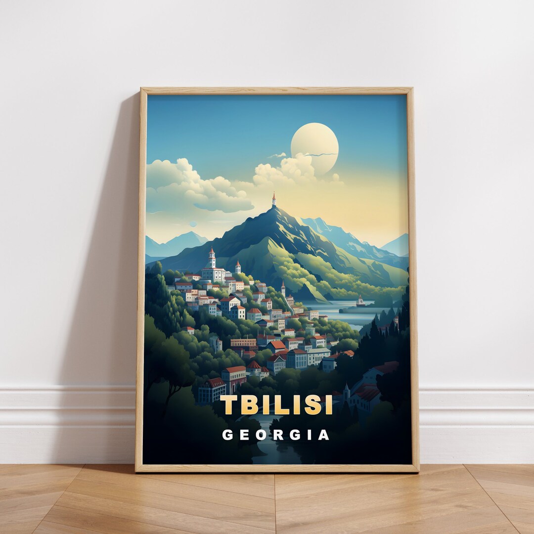 Tbilisi Travel Poster, Georgia Digital Print, Retro Wall Art, Printable ...