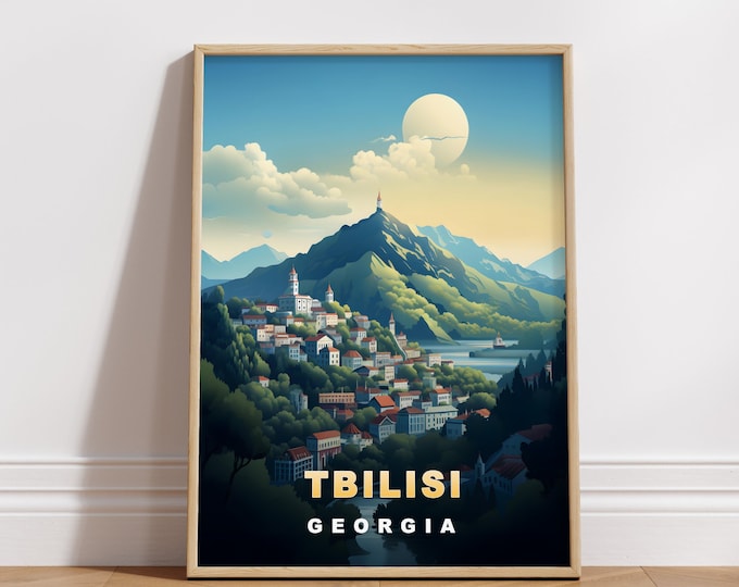 Tbilisi Travel Poster, Georgia Digital Print, Retro Wall Art, Printable ...